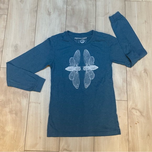 supermaggie | Tops | Super Maggie Dragonfly Ls Shirt Dark Teal Xs Euc ...